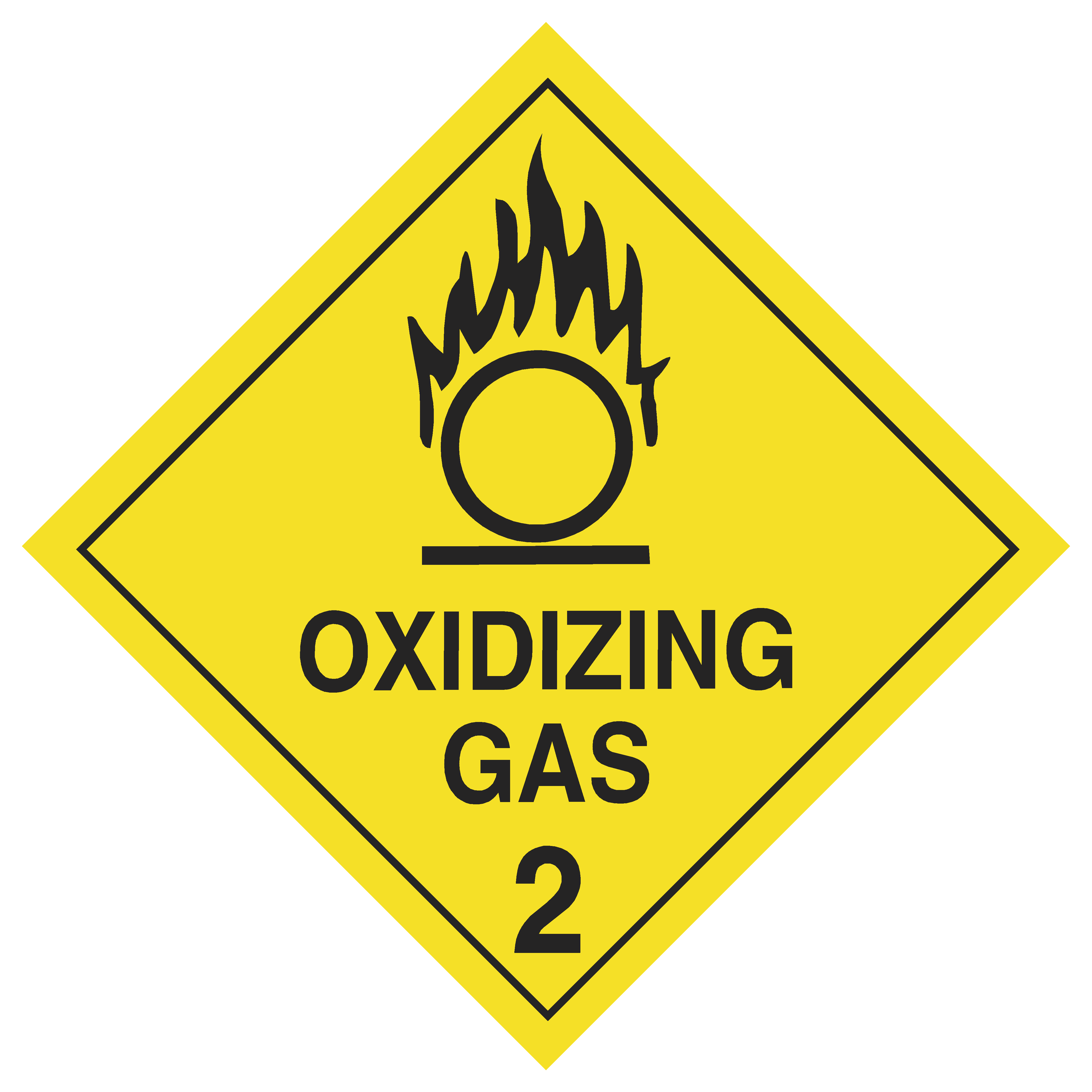 Oxidizing Gas 2 Placard – Sign Here Signs