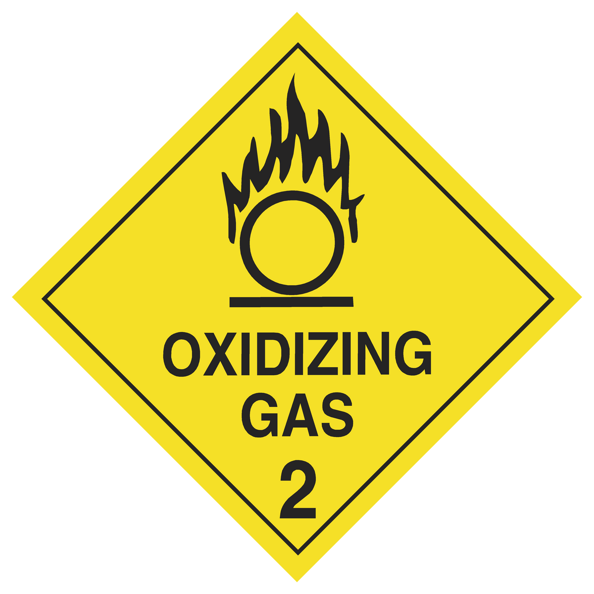 Oxidizing Gas 2 Placard – Sign Here Signs