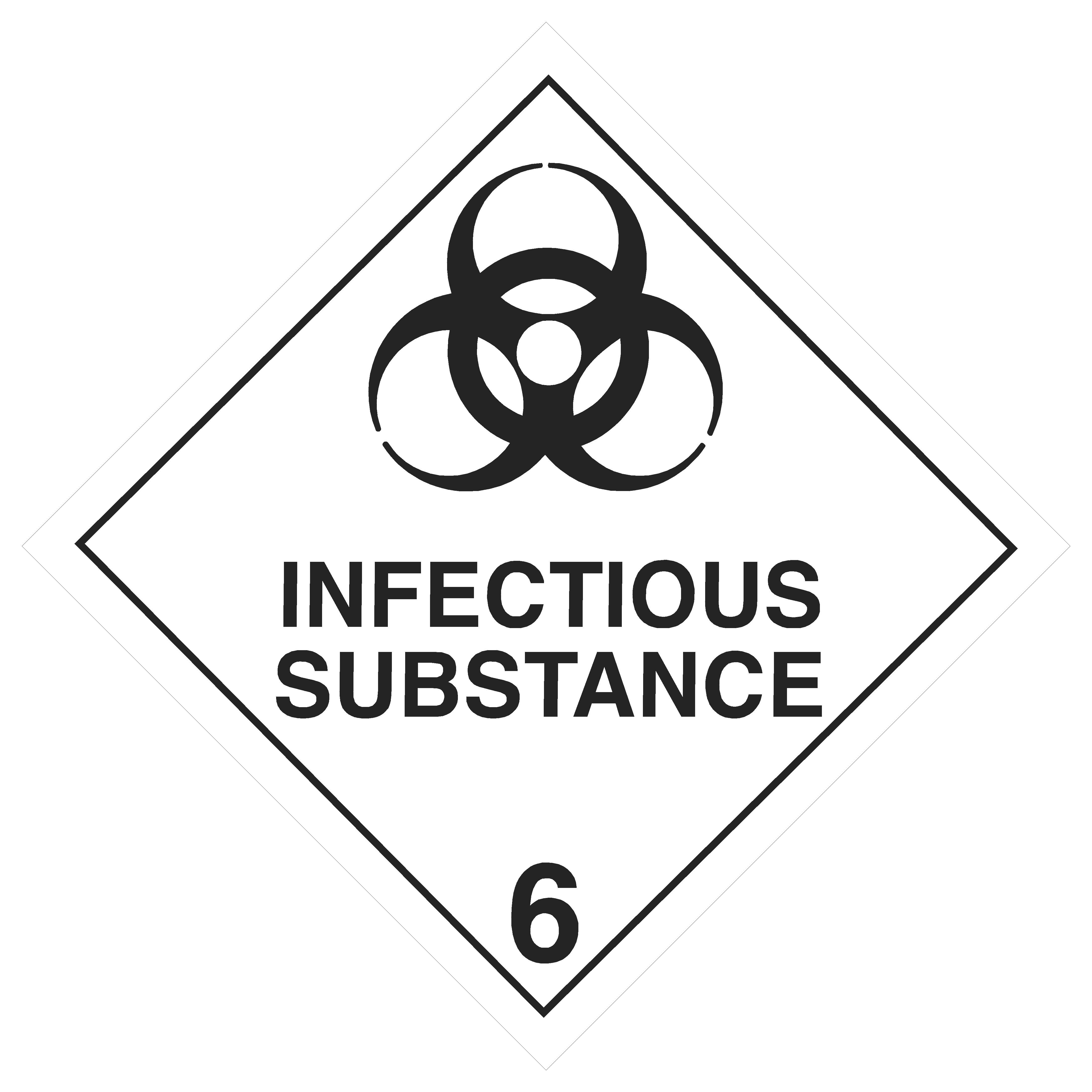 Infectious Substance 6 Placard – Sign Here Signs