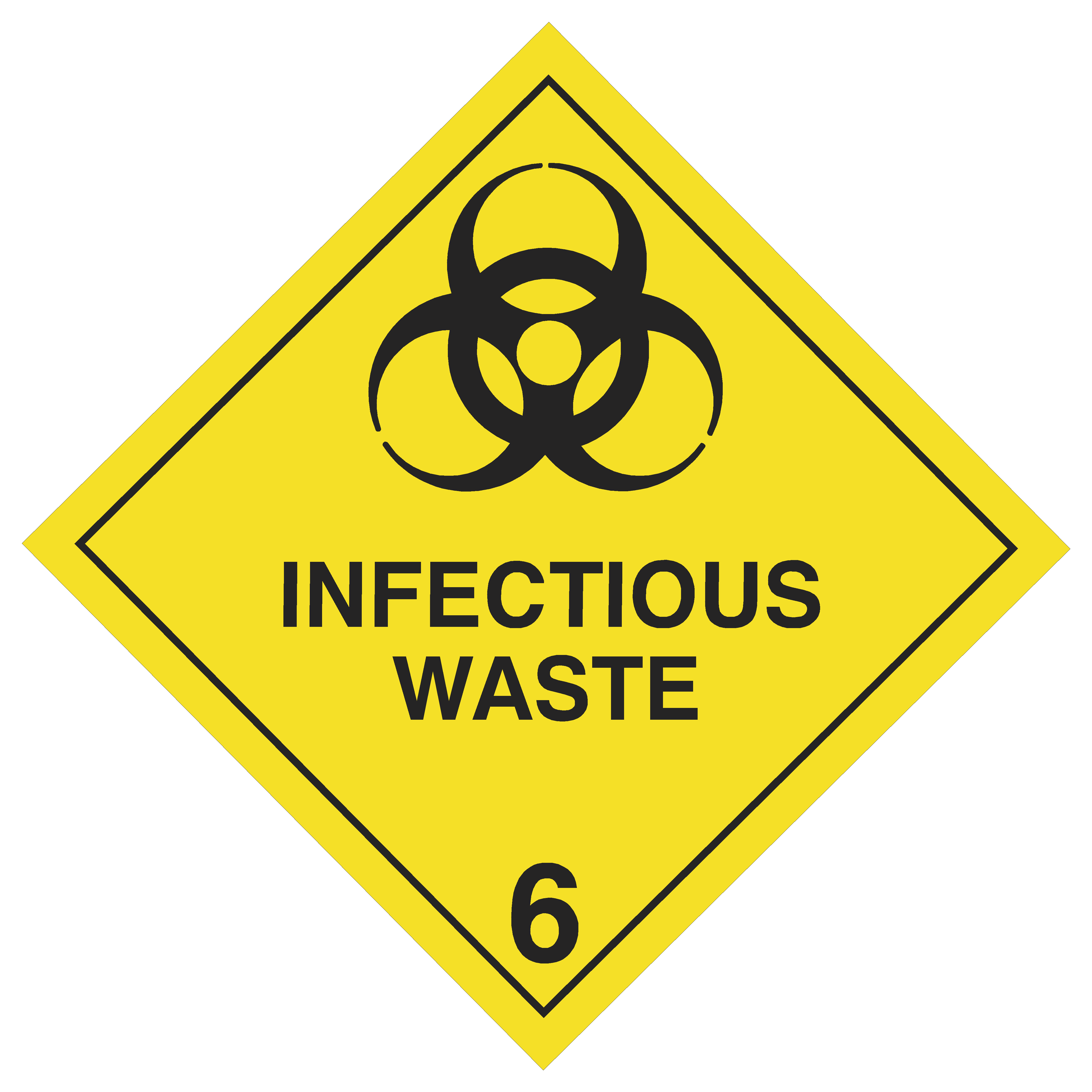 Infectious Waste 6 Placard – Sign Here Signs