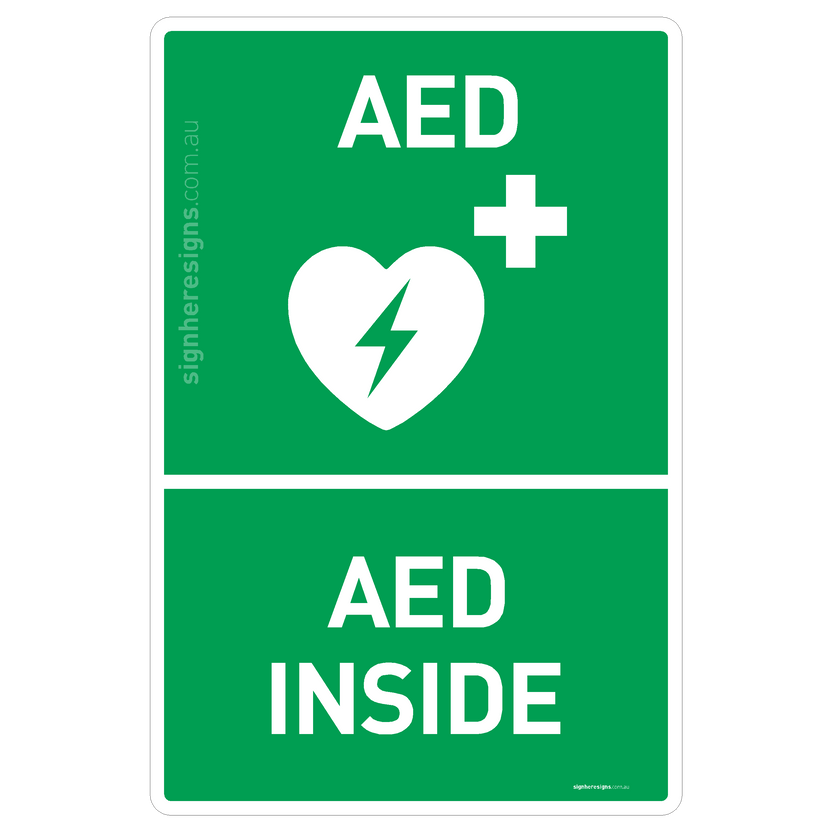 AED Inside Sign - Safe Condition Sign – Sign Here Signs