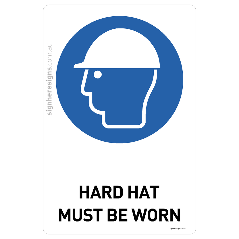 Hard Hat Must Be Worn Sign - Mandatory Safety Sign – Sign Here Signs