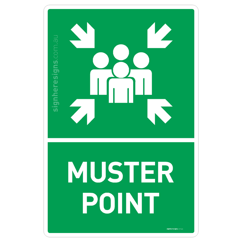 Muster Point Sign - First Aid & Safety Sign – Sign Here Signs