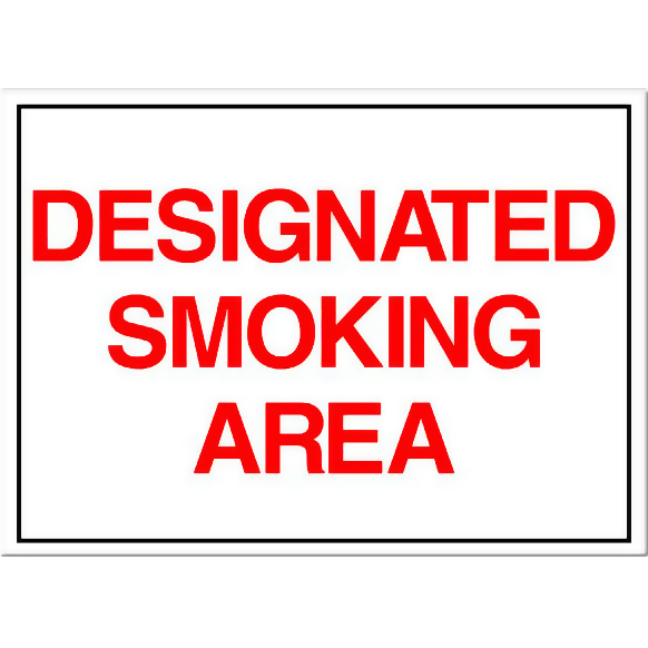 DESIGNATED SMOKING AREA – Sign Here Signs