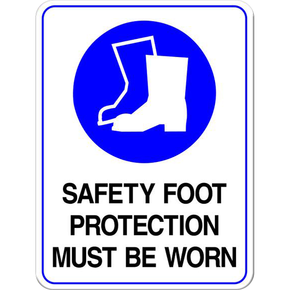 'Safety Foot Protection Must Be Worn' | Sign Here Signs